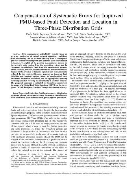 Pdf Compensation Of Systematic Errors For Improved Pmu Based Fault