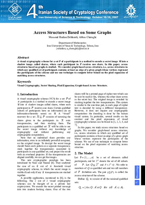 Pdf Access Structures Based On Some Graphs