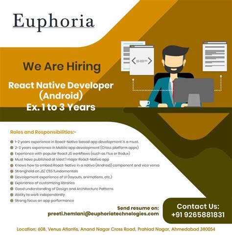 Euphoria Tech Corporation On Linkedin Were Hiring React Native