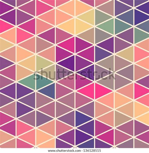 Retro Pattern Geometric Shapes Colorful Mosaic Stock Vector Royalty