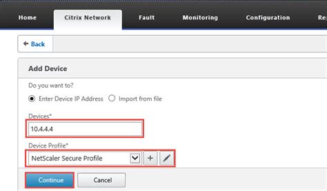 Citrix Command Center Add Netscaler Device