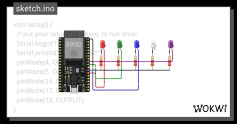Esp32 4led Wokwi Esp32 Stm32 Arduino Simulator