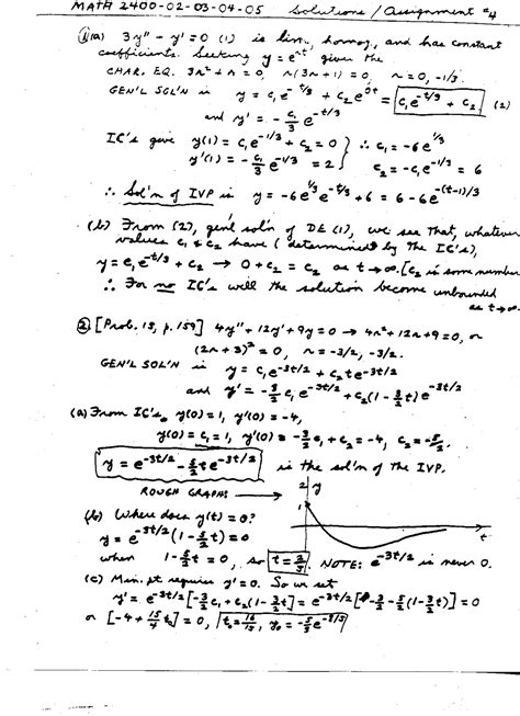 assignment 4 with solution introduction to differential equation