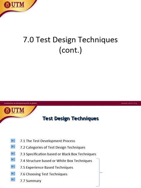 Topic 7c Test Design Techniques Part 5 Structure Based Or White
