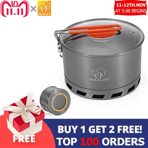 BULIN S2500 2.1L Camping Heat Exchanger Pot Foldable 2 3 Person ...