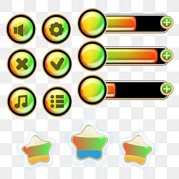 Settings Button Vector Hd Images Game Button Set Colorful Design Buttons Game Button Paly