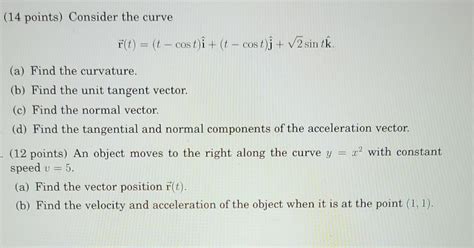 Solved Points Consider The Curve Chegg