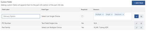 apqp ppap additional part info field setup net inspect