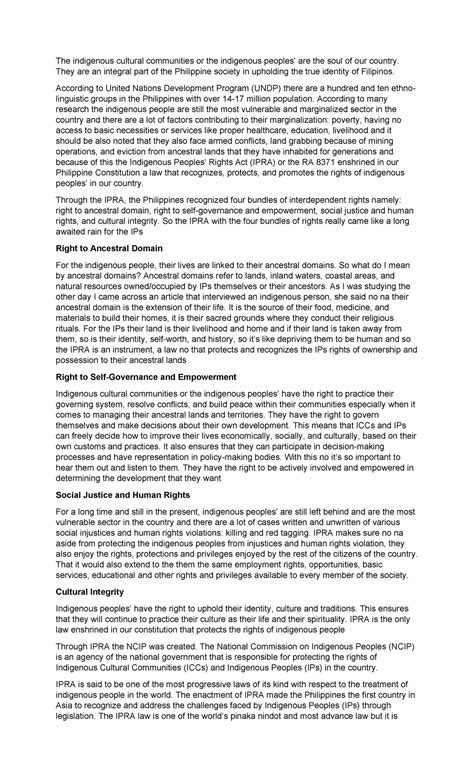 Ipra Ipra Law The Indigenous Cultural Communities Or The Indigenous