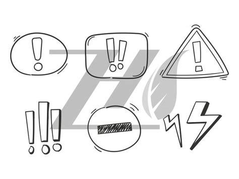 دانلود وکتور مجموعه علامت اخطار سبک دودل دانلود رایگان فایل لایه باز، Psd، وکتور، لوگو و موکاپ