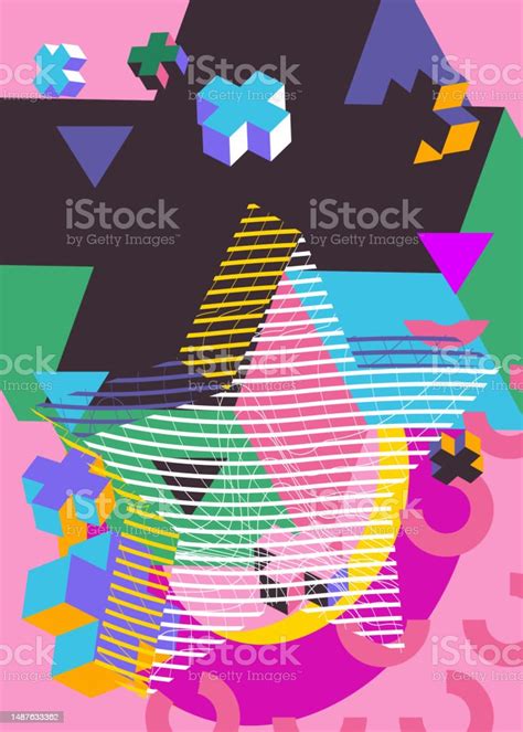 임의의 기하학적 모양이 있는 간단한 배경입니다 포스터 책 표지 뉴스레터 생생한 색상의 소셜 미디어 배경을 위한 추상 평면