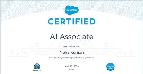 Salesforcecertified Aiassociate Persistent Salesforce Ai Certificationsuccess Neha