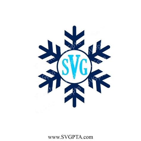 Snowflake Svg Monogram Frame Svg Christmas Svg