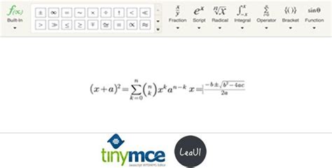 TinyMCE4 Formula Editor Code Market
