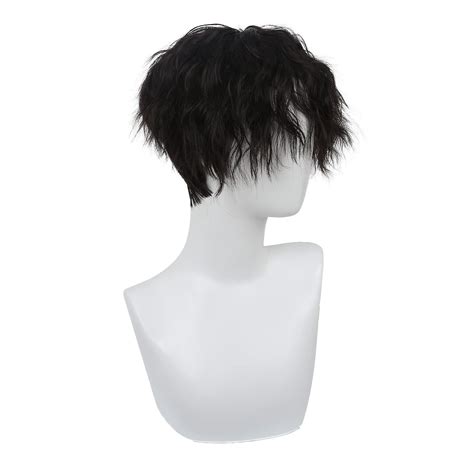 Swiking Curly Short Anime Wigs For Men Black Cosplay Synthesis Hair