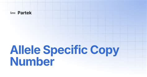 Allele Specific Copy Number Partek