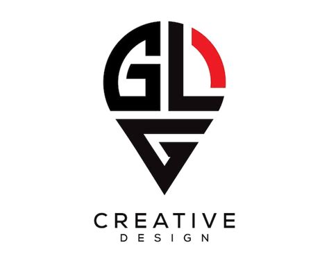 Premium Vector Glg Letter Location Shape Logo Design