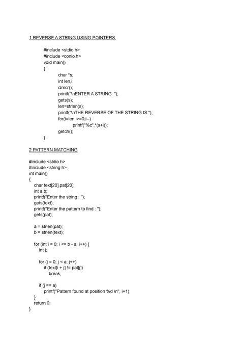 4th sem ds pgms coding 1 a string using pointers include include