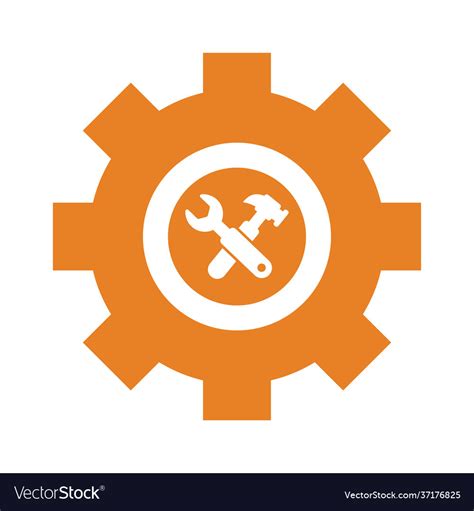 Gear System Settings Business Tools Icon Orange Vector Image