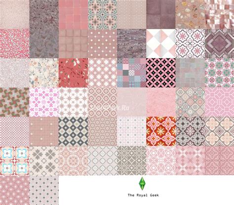 Набор напольных покрытий Felicity Pink Tiles скачать для Симс 4