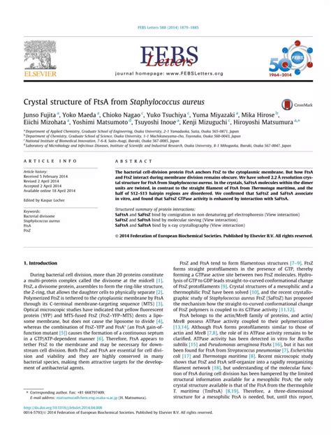 Pdf Crystal Structure Of Ftsa From Staphylococcus Aureus Dokumen Tips