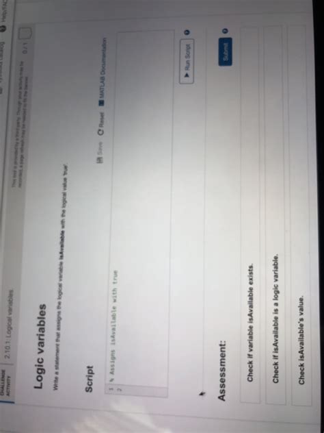 Solved CHALLENGE ACTIVITY Help FAQ 2 10 1 Logical Variables Chegg