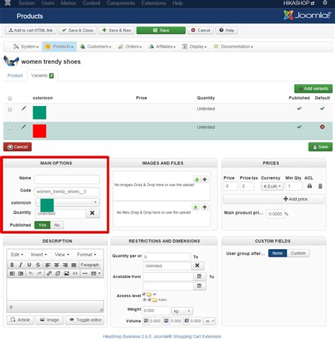Hikashop Display By Color
