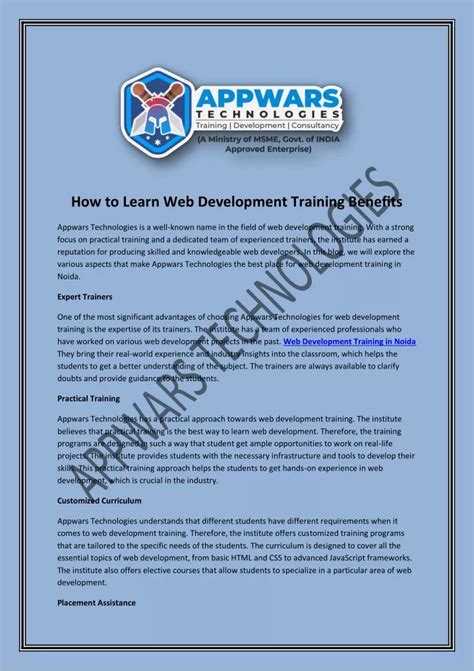 Ppt How To Learn Web Development Training Benefits Powerpoint