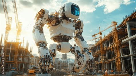 Autonomous Ai Controlled Construction Robots Building Homes And Structures Robots Equipped With