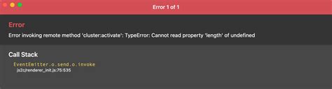 Error Invoking Remote Method Clusteractivate · Issue 3552 · Lensapp