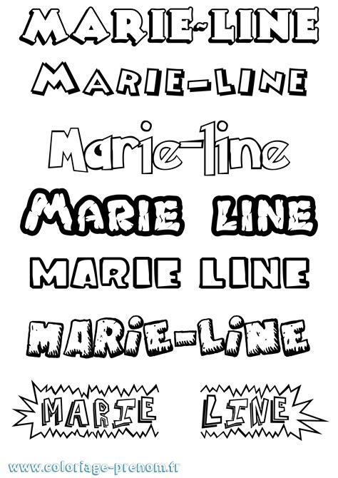 Coloriage Du Pr Nom Marie Line Imprimer Ou T L Charger Facilement