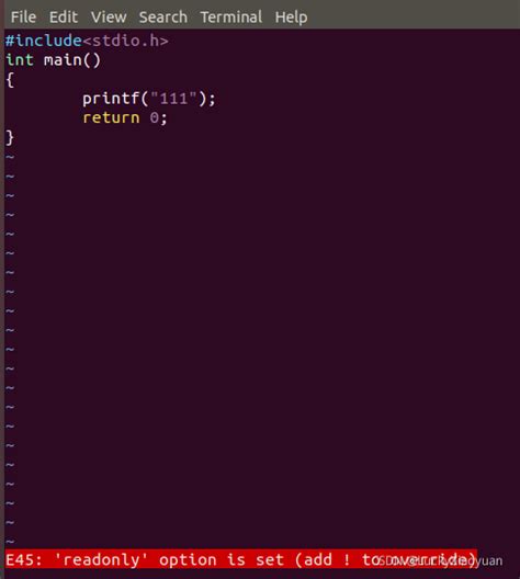 linux vi编辑保存退出时错误e45：‘readonly‘ optionisset（add vi e45 csdn博客