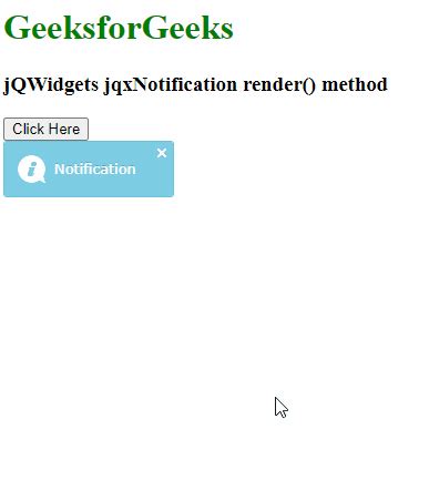 JQWidgets JqxNotification Render Method GeeksforGeeks