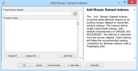 Add Multiple Attribute Indexes For Feature Classes Or Mosaic Datasets