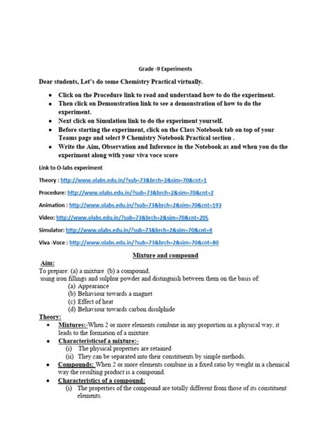 Compound And Mixture Experiment Pdf Experiment Mixture