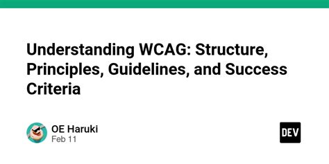 Understanding Wcag Structure Principles Guidelines And Success Criteria Dev Community