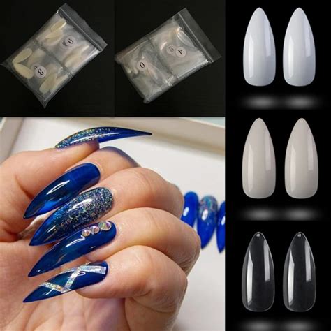 500 шт пакет полное покрытие стилет накладные ногти Советы Пресс на ногти 10 размеров длинные