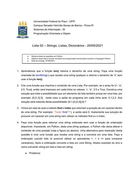 lista python pdf python linguagem de programação string ciência da computação