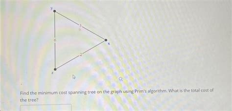 Solved Find The Minimum Cost Spanning Tree On The Graph