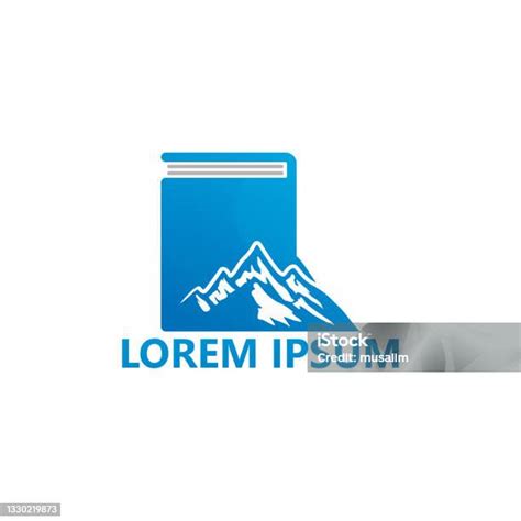 마운틴 북 로고 템플릿 디자인 벡터 엠블럼 디자인 컨셉 크리에이티브 심볼 아이콘 산에 대한 스톡 벡터 아트 및 기타 이미지