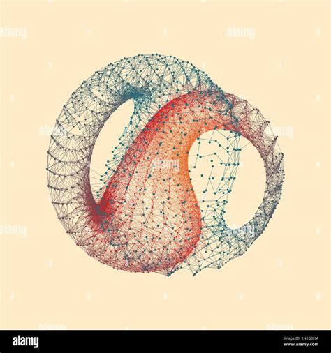 Wireframe Object With Lines And Dots Abstract 3d Connection Structure