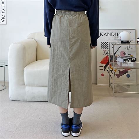 밴드치마 치마 미디스커트 도로시아 나일론 카고 밴딩 롱 치마 Sd 220970 롱치마 롱스커트