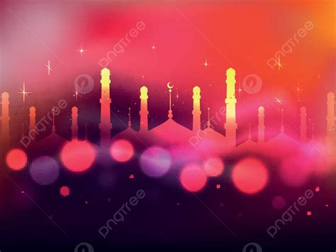 Glowing Background With Mosque For Islamic Festivals Eid Al Adha