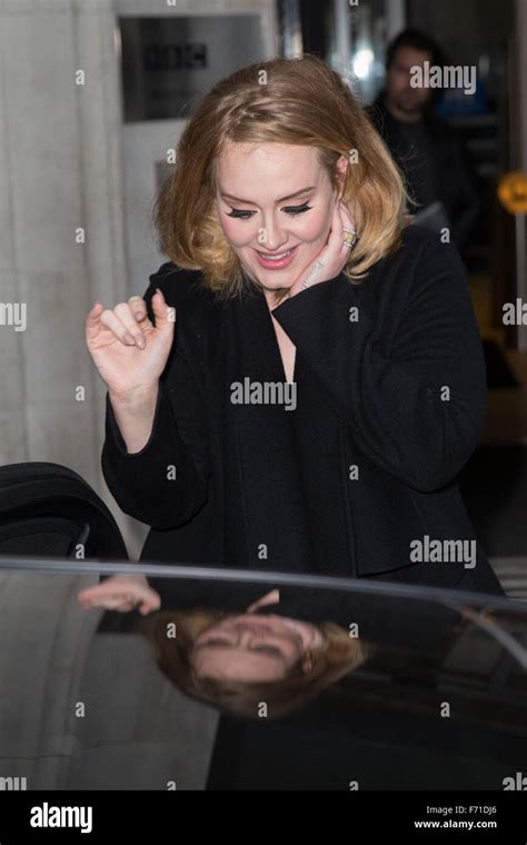 Adele Pictured Arriving At The Radio 2 Studio To Appear On The Chris