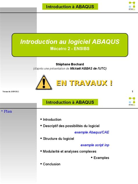 Introduction Au Logiciel Abaqus Pdf Programmation Informatique Informatique
