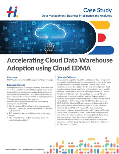Accelerating Cloud Data Warehouse Adoption Using Hexawares Cloud Edma Pdf
