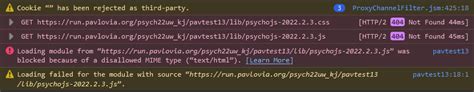 Invalid Mime Type Missing Configuration File Online Experiments