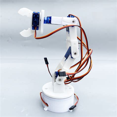 6dof 3d Printing White Six Axis Robotic Arm Diy Robot Assembly 3d Printing Product Sg90 Snam7600