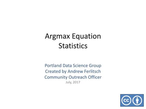 Statistics Argmax Equation Pptx