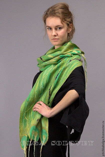 шарф ЗЕЛЁНОЕ МОРЕ Шарф Шёлк Валяние